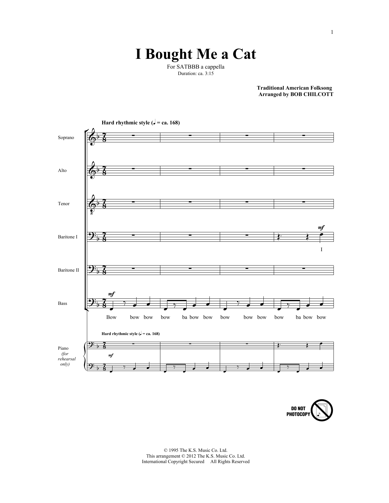 I Bought Me A Cat - sheet music by The King's Singers - smd-158822 ...