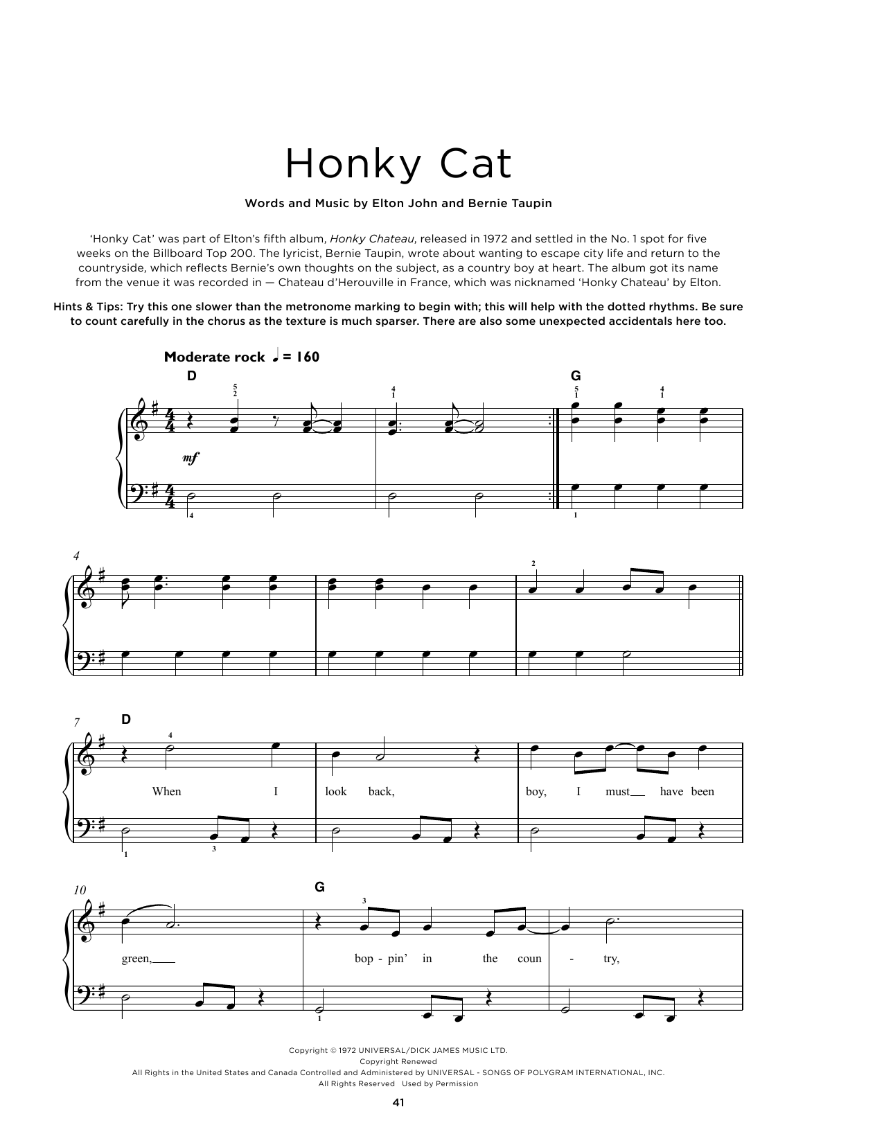 Honky Cat - sheet music by Elton John - smd-1531200 | notendownload