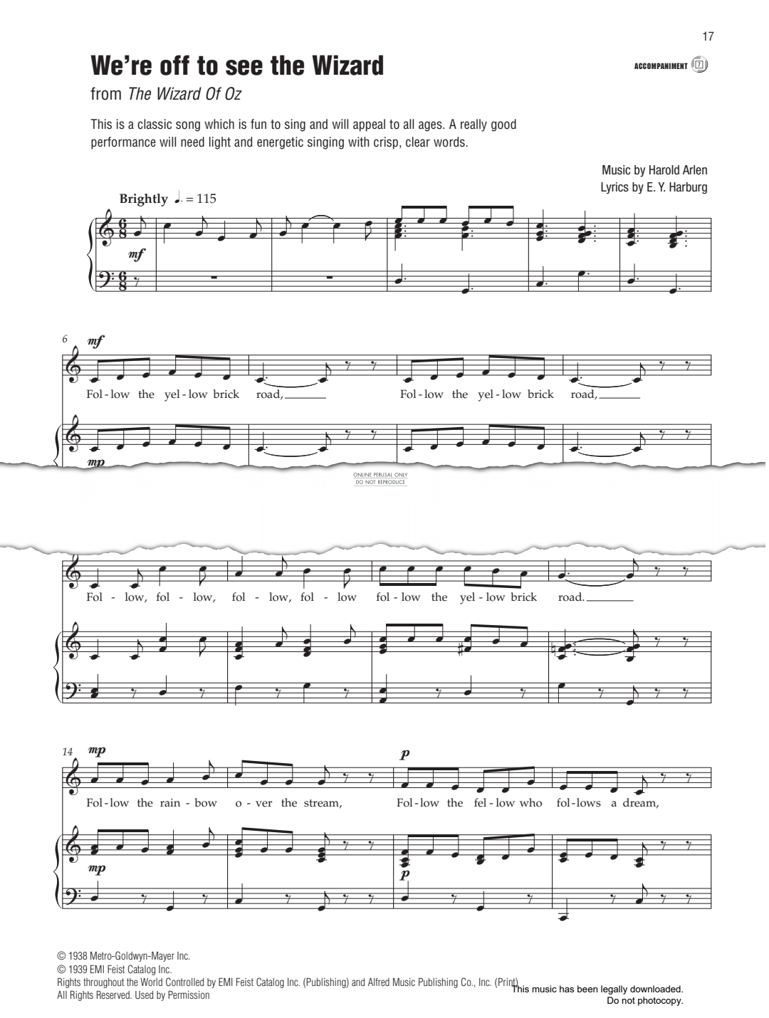 We're Off To See The Wizard (from "The Wizard Of Oz") (Harold Arlen ...