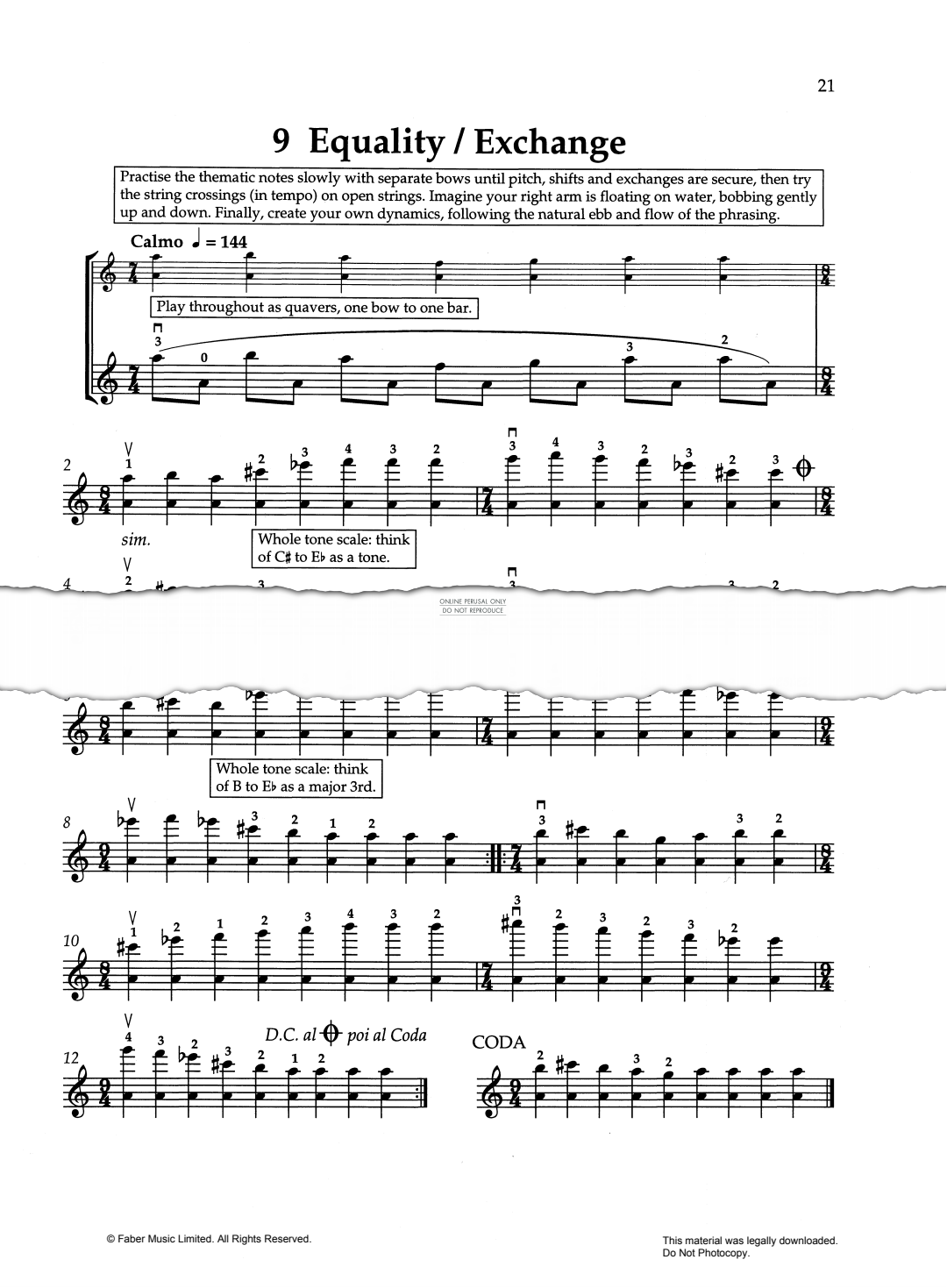 Equality/Exchange (Mary Cohen) | Sheet Music: Violin | PDF Download