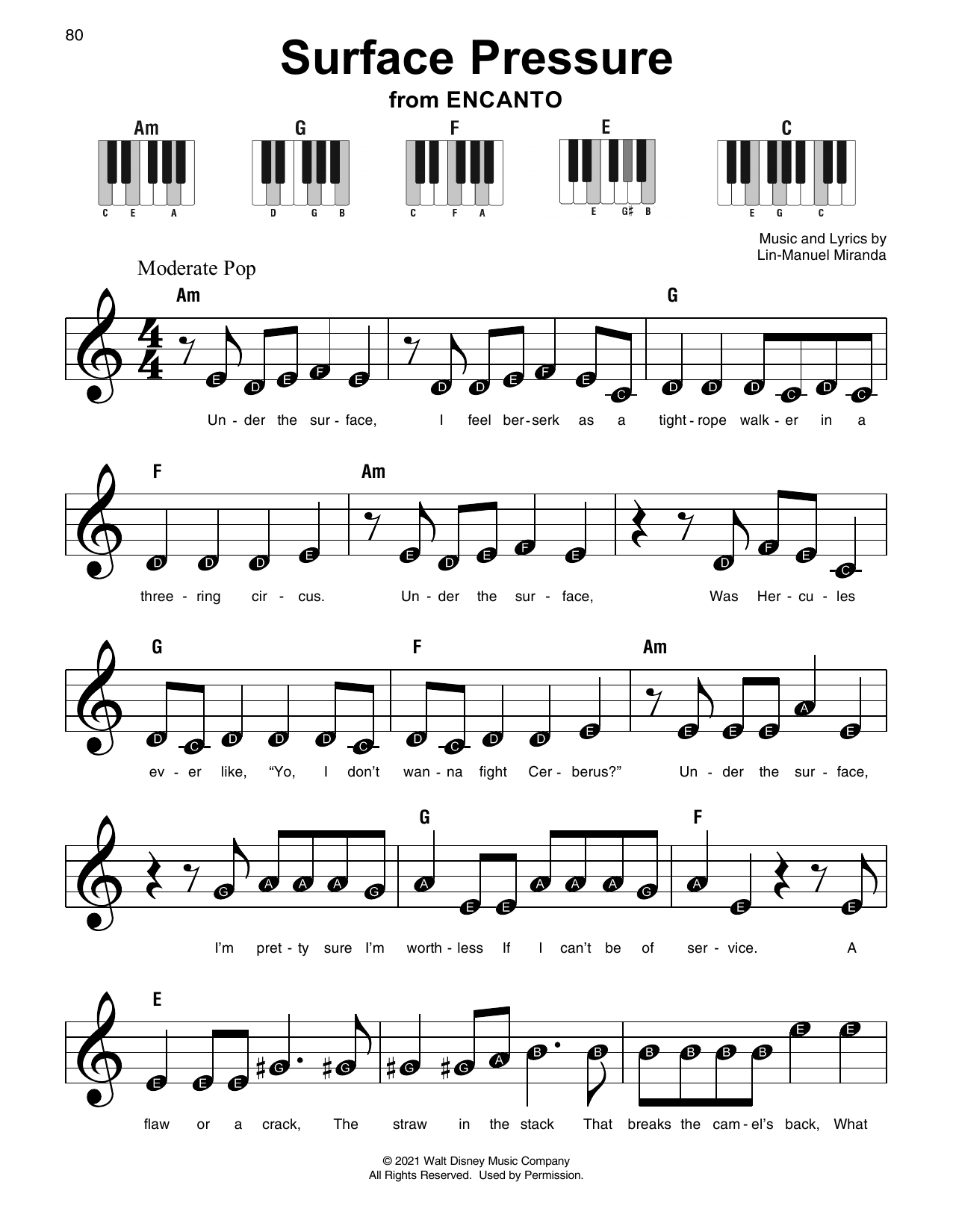 Surface Pressure (from Encanto) - sheet music by Lin-Manuel Miranda ...