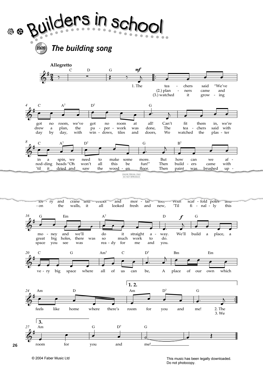 The Building Song (Lin Marsh) | Sheet Music: Voice | PDF Download