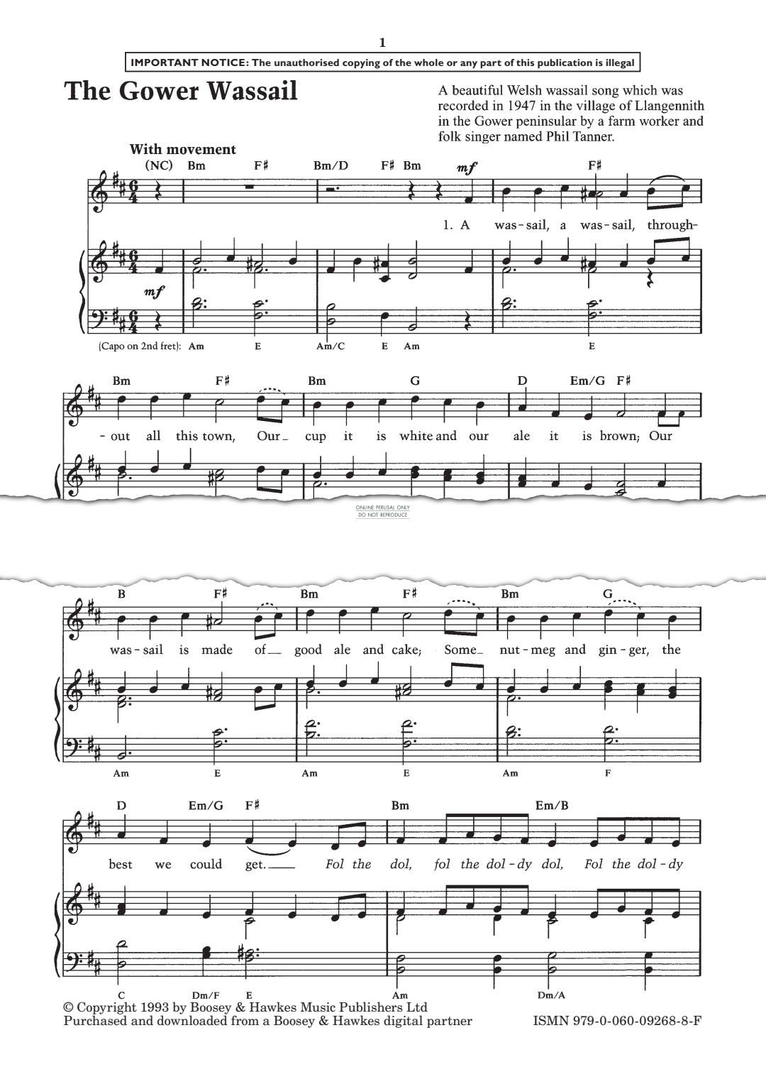 The Gower Wassail (Welsh Traditional) | Sheet Music: Guitar, Piano ...