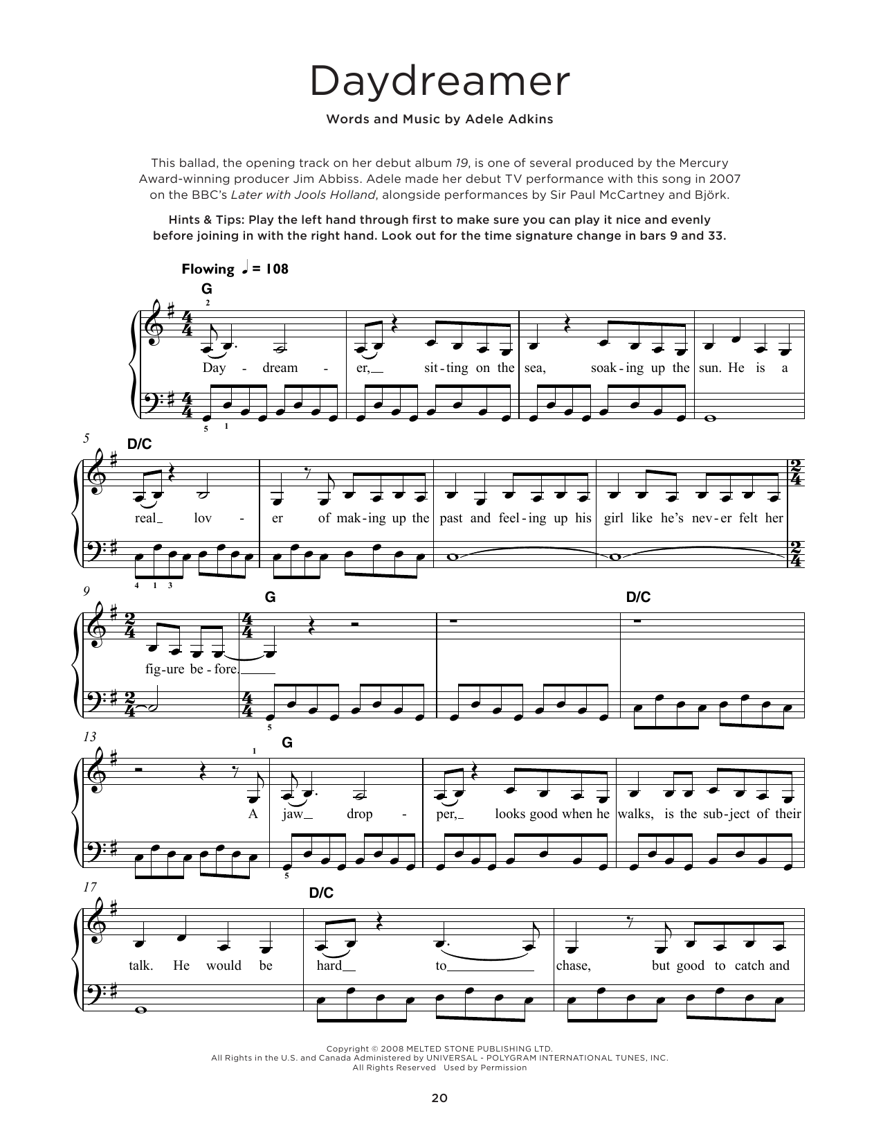 Daydreamer - sheet music by Adele - smd-1530369 | notendownload