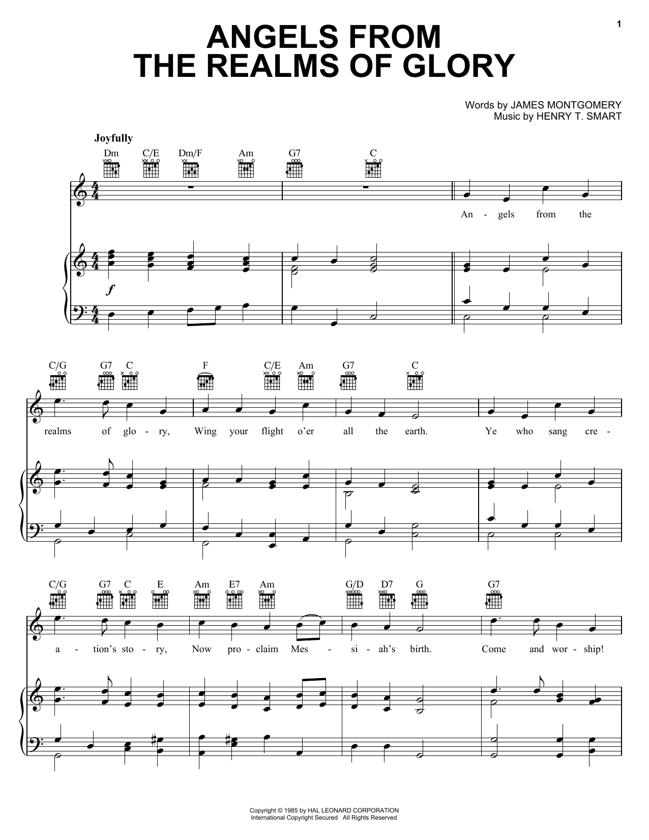 Angels From The Realms Of Glory - sheet music by James Montgomery - smd ...