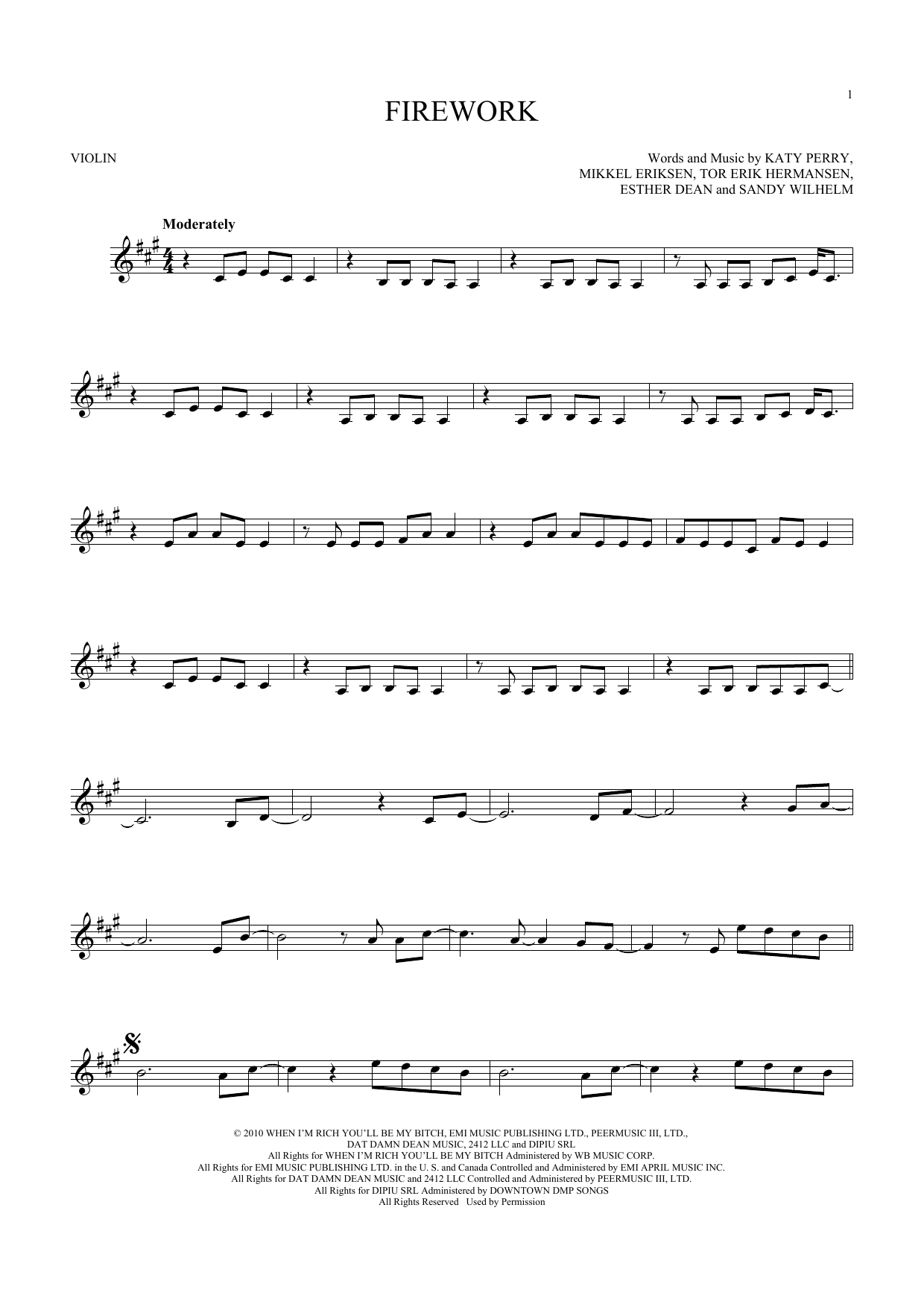 Firework - sheet music by Katy Perry - smd-180713 | notendownload