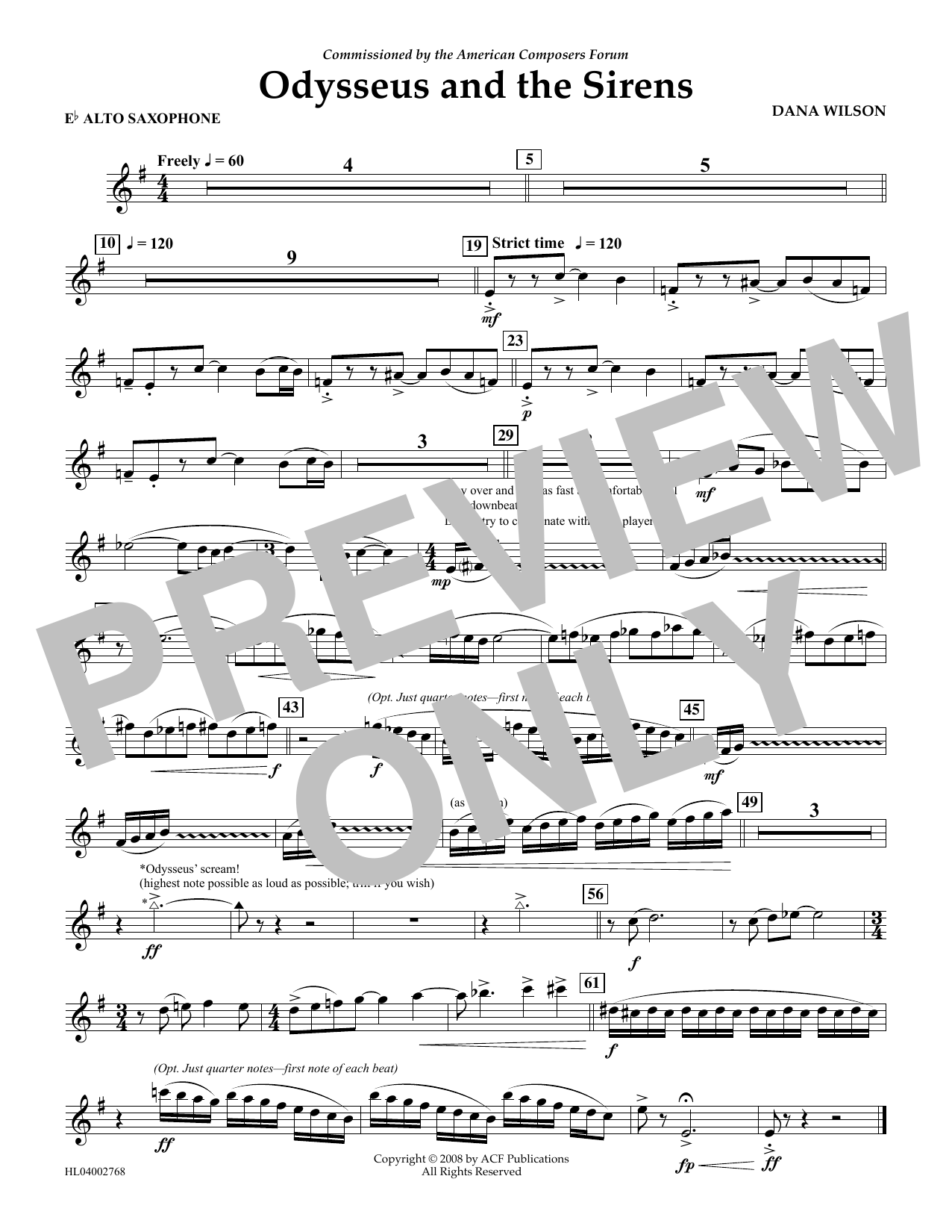 Odysseus and the Sirens - Eb Alto Saxophone - sheet music by - smd ...