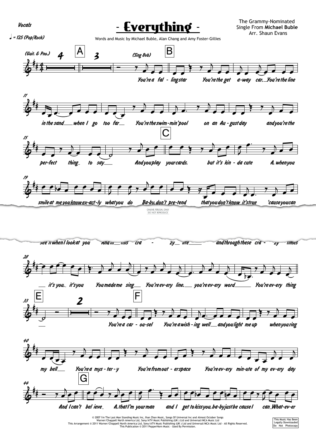 Everything - sheet music by Michael Bublé - fbd-13207 | notendownload