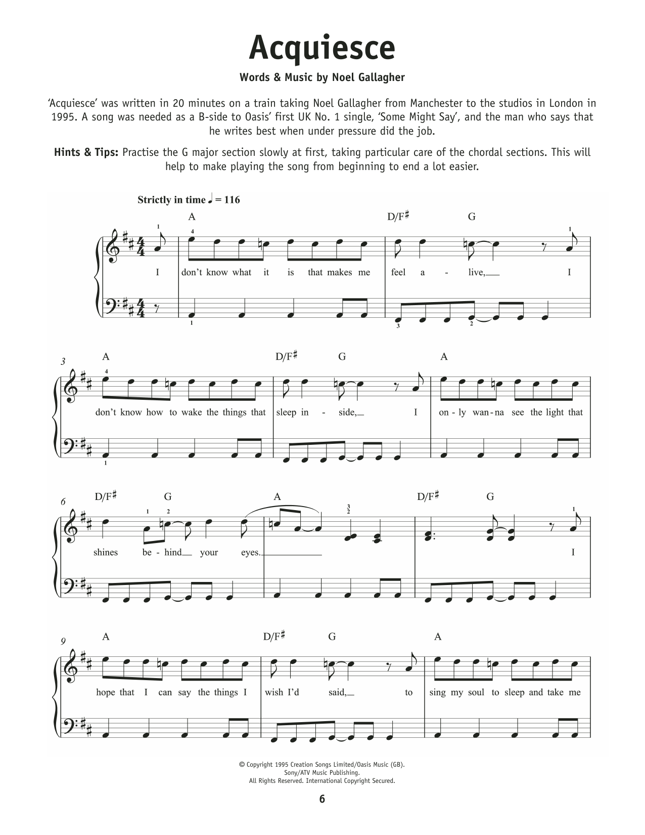 Acquiesce - sheet music by Oasis - smd-1615046 | notendownload