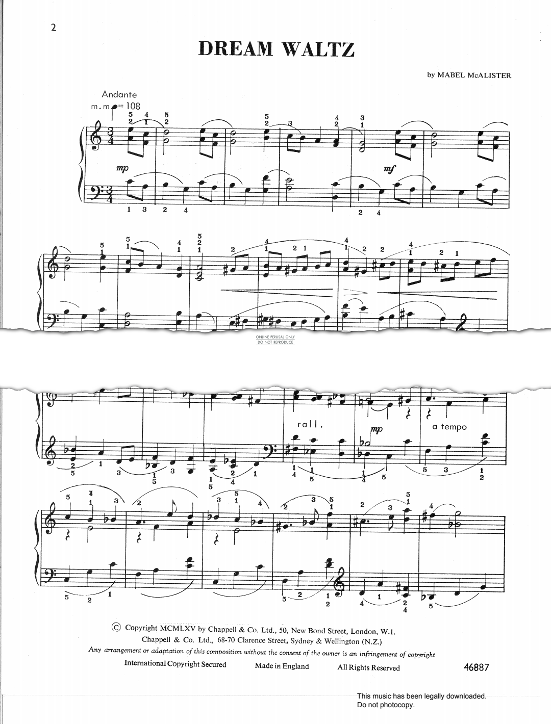 Dream Waltz - sheet music by Mabel McAlister - fbd-33520 | notendownload