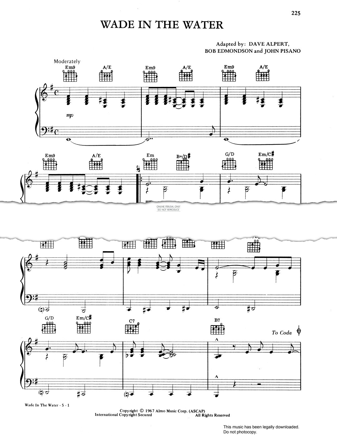 Wade In The Water - sheet music by Herb Alpert - fbd-35048 | notendownload