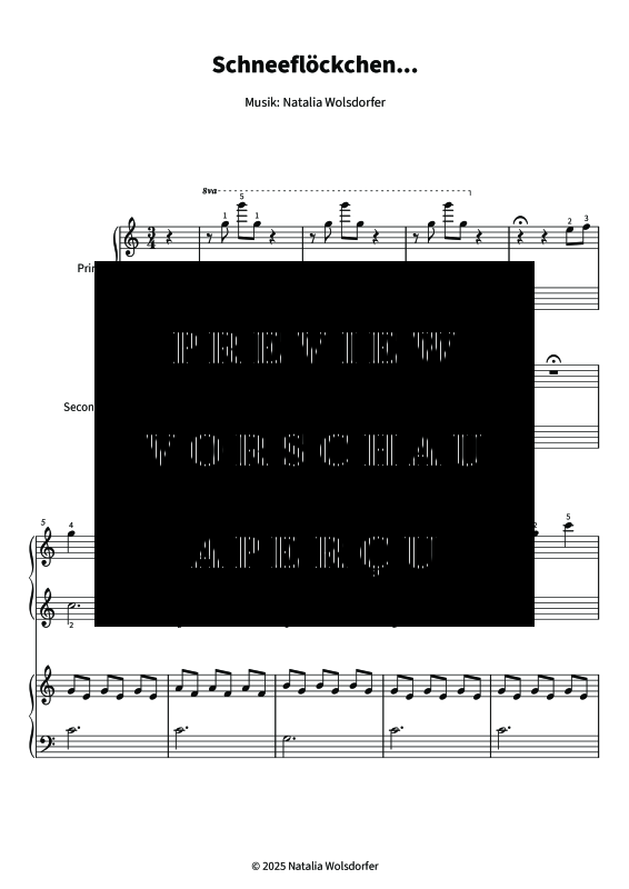 Little Snowflake - Charming Four-Hand Arrangement of the Well-Known ...