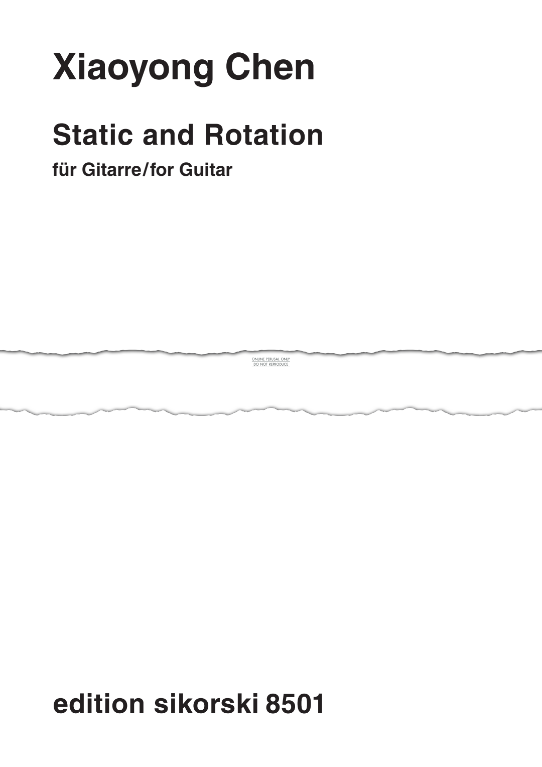 Static And Rotation (Xiaoyong Chen) | Sheet Music: Guitar | PDF Download