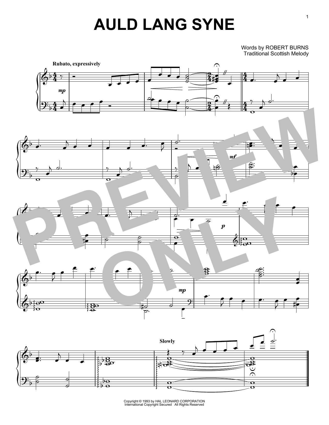 Auld Lang Syne - sheet music by Robert Burns - smd-1523308 | notendownload