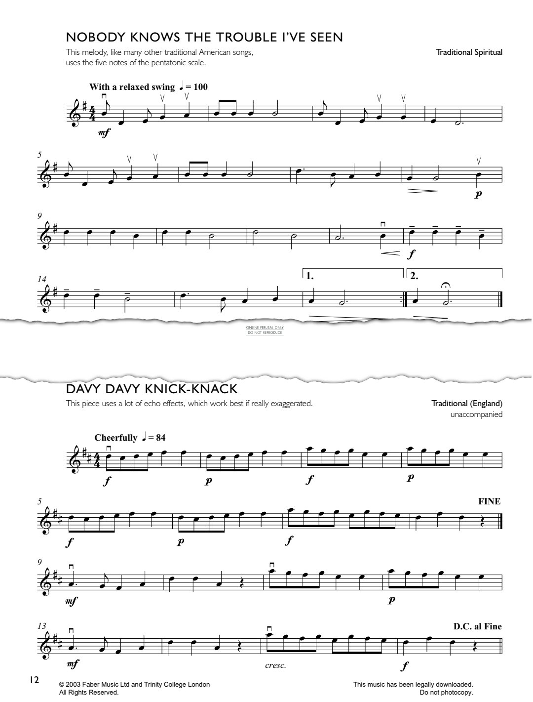 Nobody Knows The Trouble I've Seen (Traditional Spiritual) | Noten ...