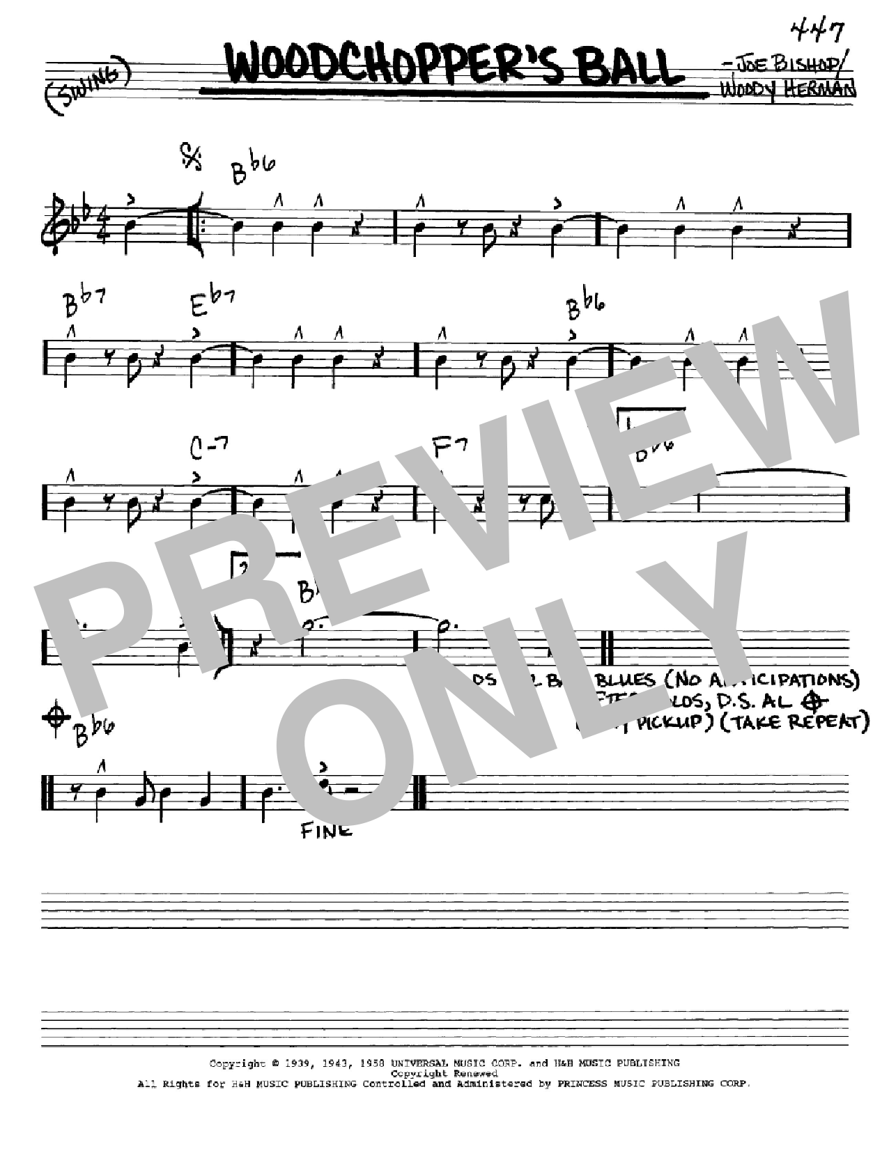 Woodchopper's Ball (Woody Herman) | Noten: Real Book – Melodie & Akkorde – Eb-Instrumente | PDF ...