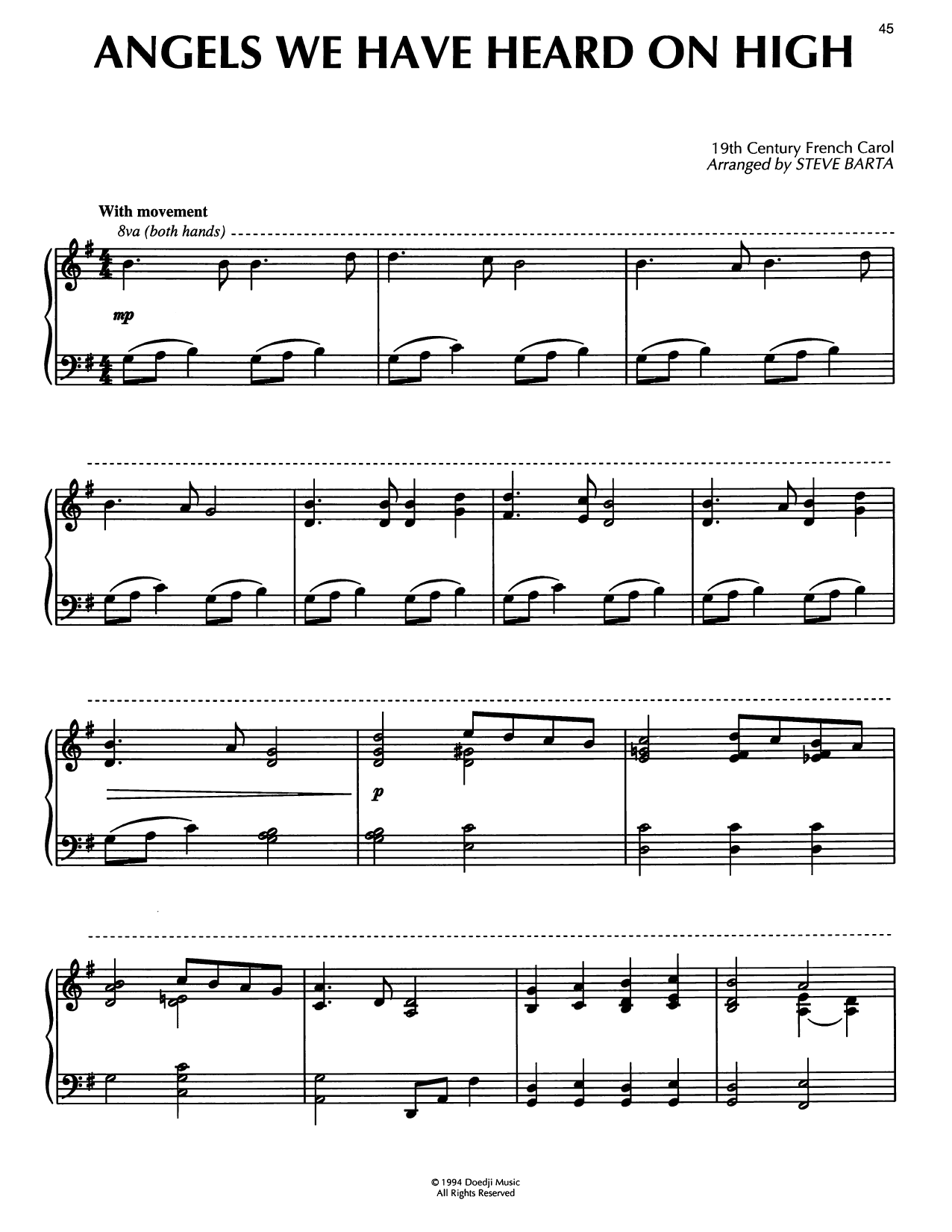 Angels We Have Heard On High (James Chadwick) | Sheet Music: Piano Solo ...