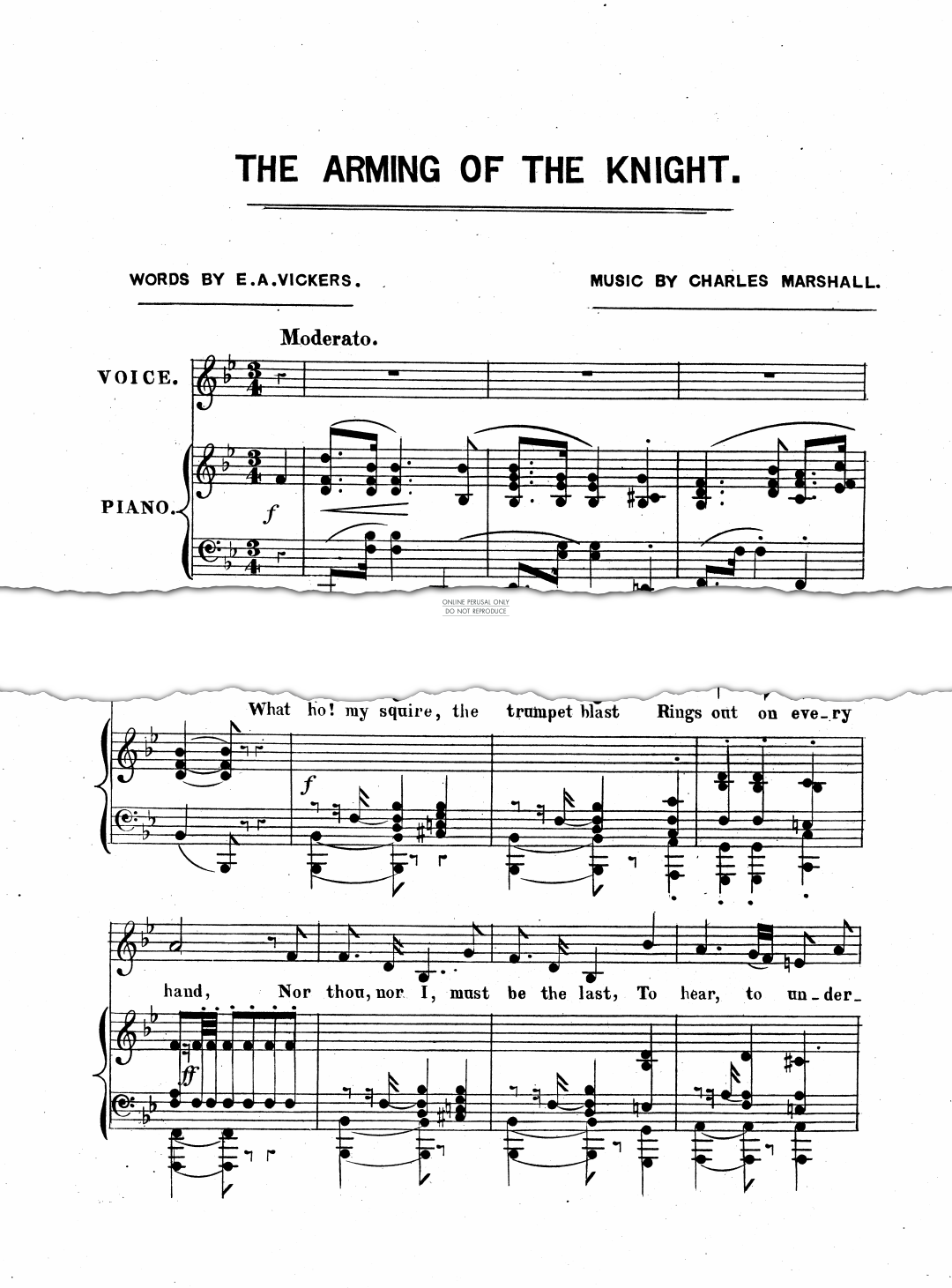The Arming Of The Knight (Charles Marshall) | Sheet Music: Piano, Voice ...