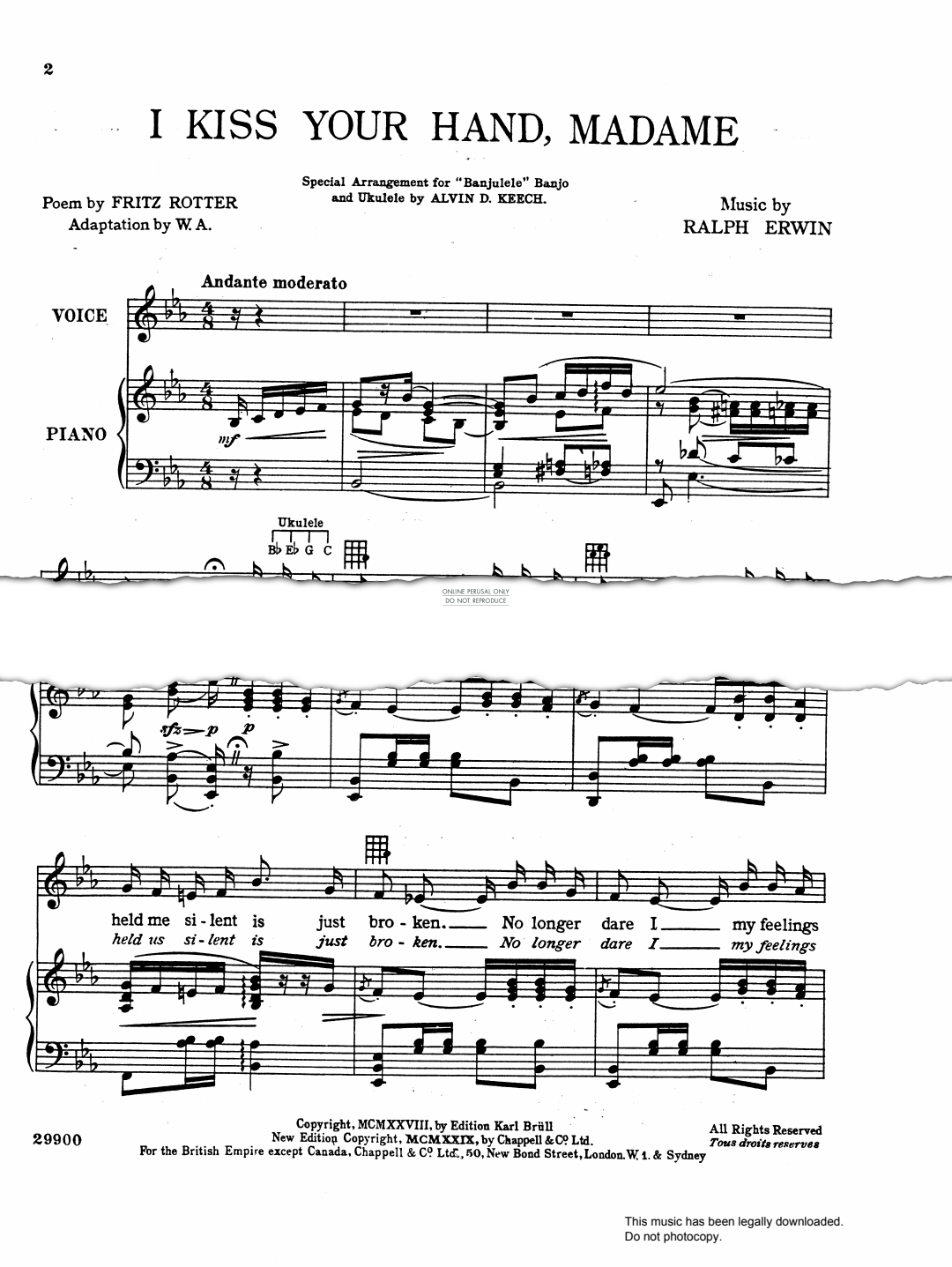 I Kiss Your Hand, Madame - sheet music by Ralph Erwin - fbd-26984 ...