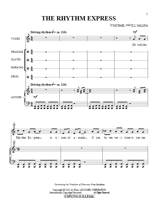 The Rhythm Express (Jill Gallina) | Sheet Music: Choir | PDF Download