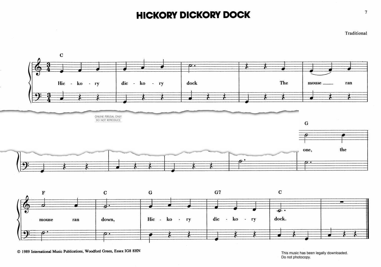 Hickory Dickory Dock - sheet music by Traditional - fbd-37811 ...