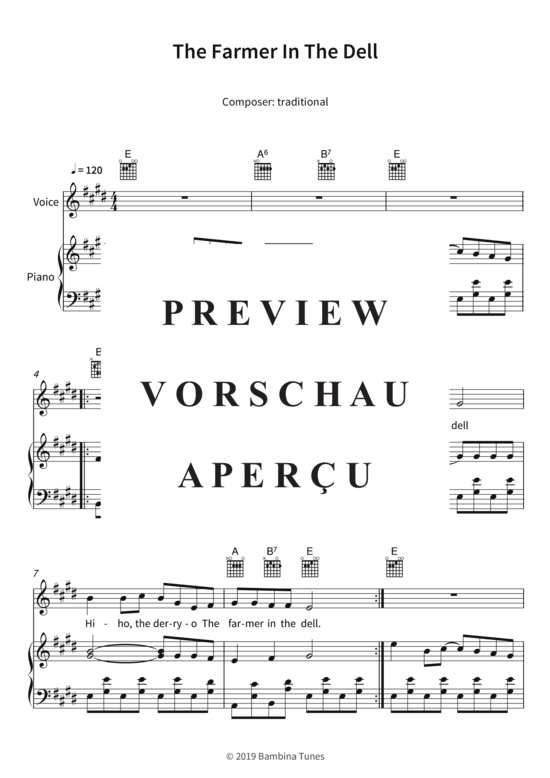 The Farmer In The Dell - sheet music by traditional - 4251133753943 ...