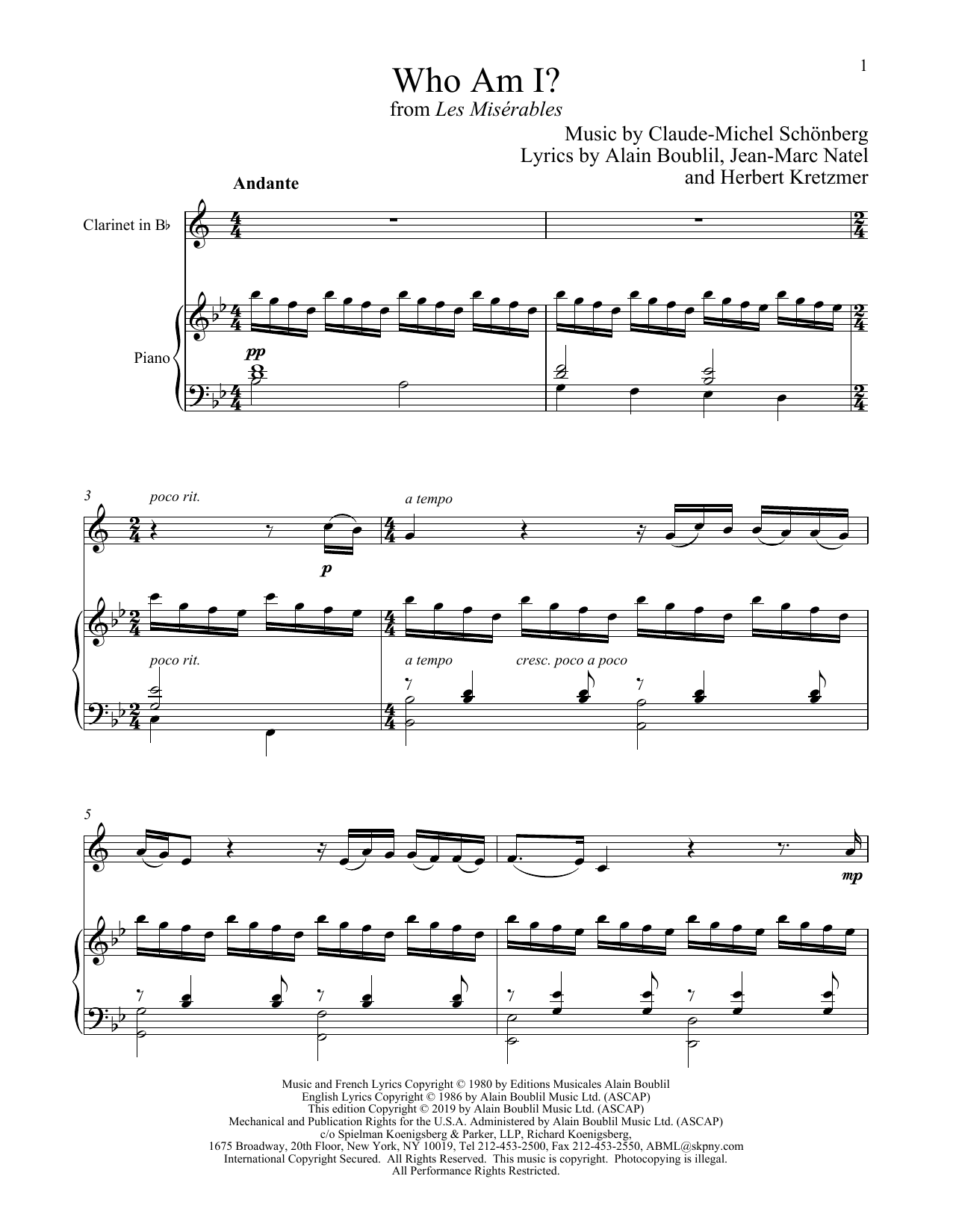 Who Am I? (from Les Miserables) - sheet music by Boublil and Schonberg ...