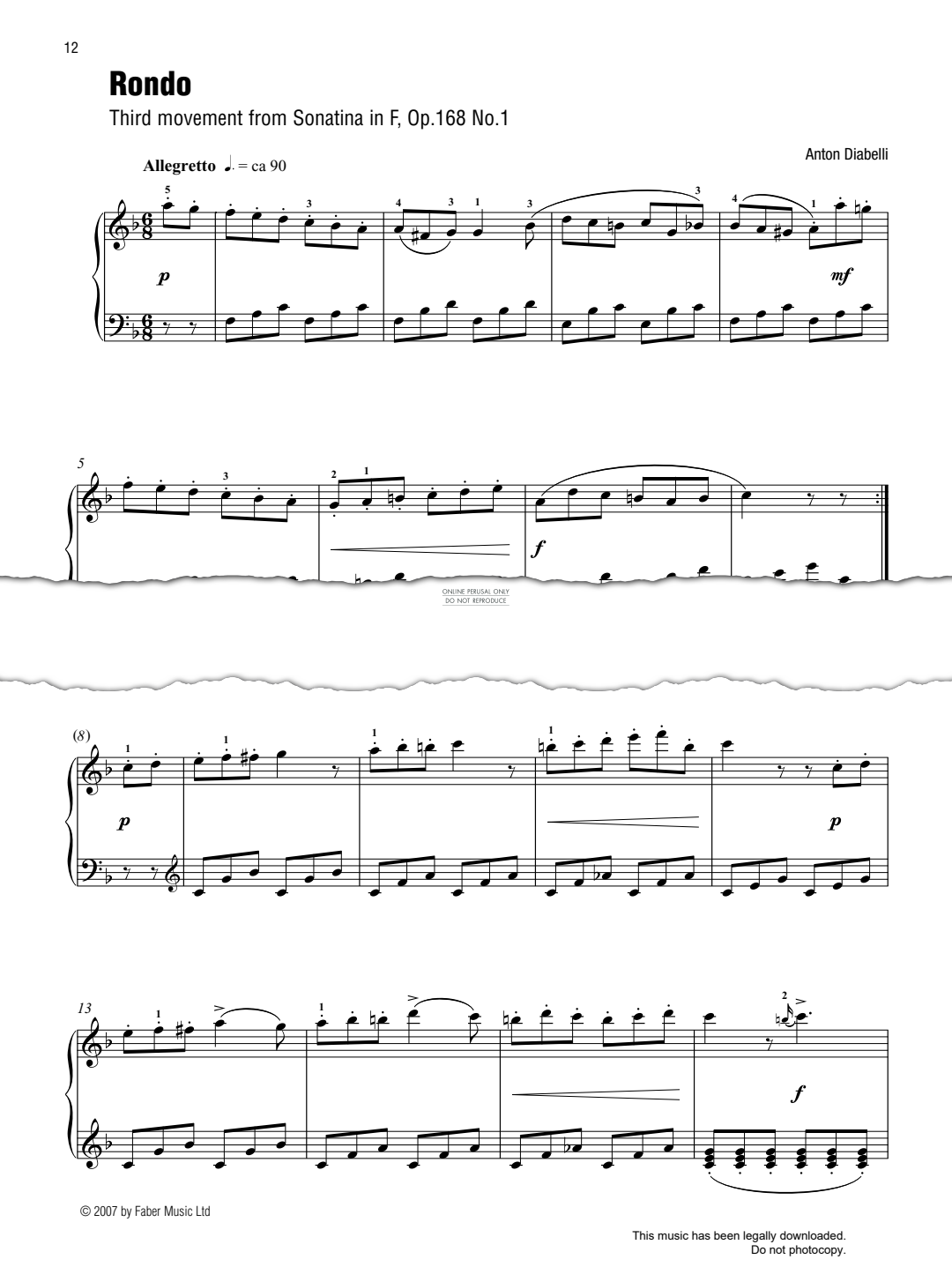 Rondo (from 'Sonantina in F', Op. 168 No. 1) (Best of Grade 5 Piano ...