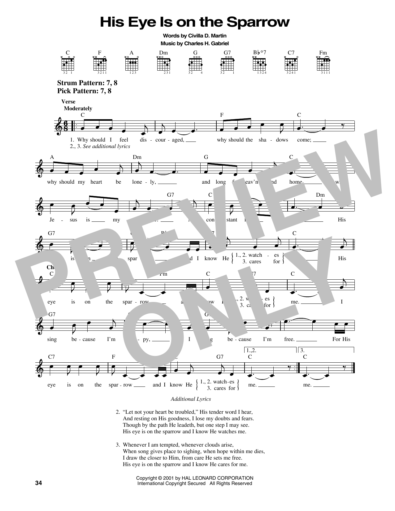 His Eye Is On The Sparrow - Online Noten von Charles H. Gabriel - smd-1516870 | notendownload