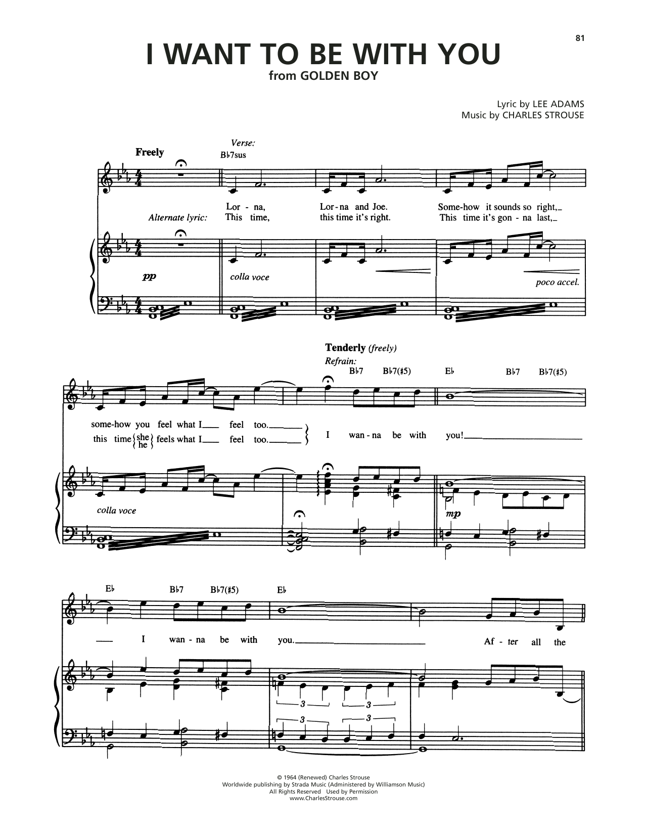 I Want To Be With You (from Golden Boy) - Online Noten von Sammy Davis ...