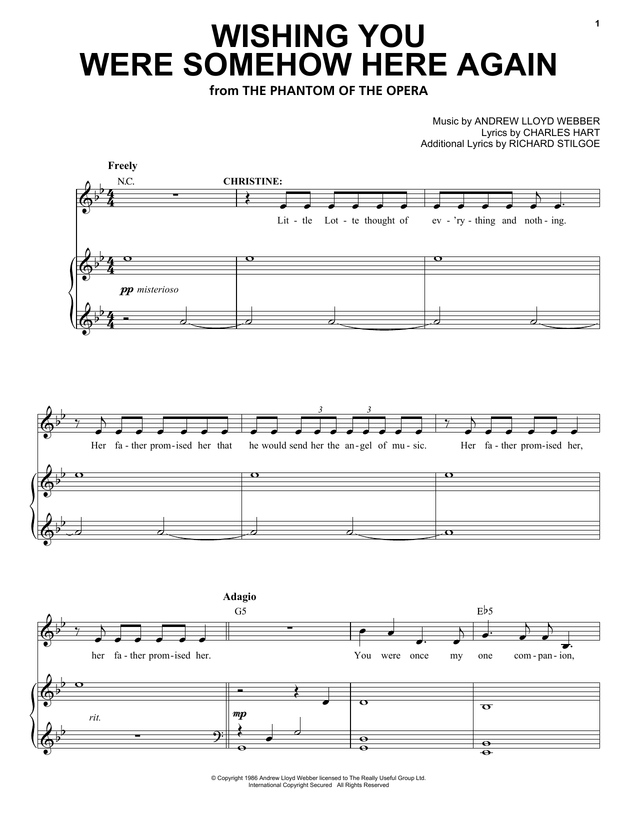 Wishing You Were Somehow Here Again (from The Phantom Of The Opera ...