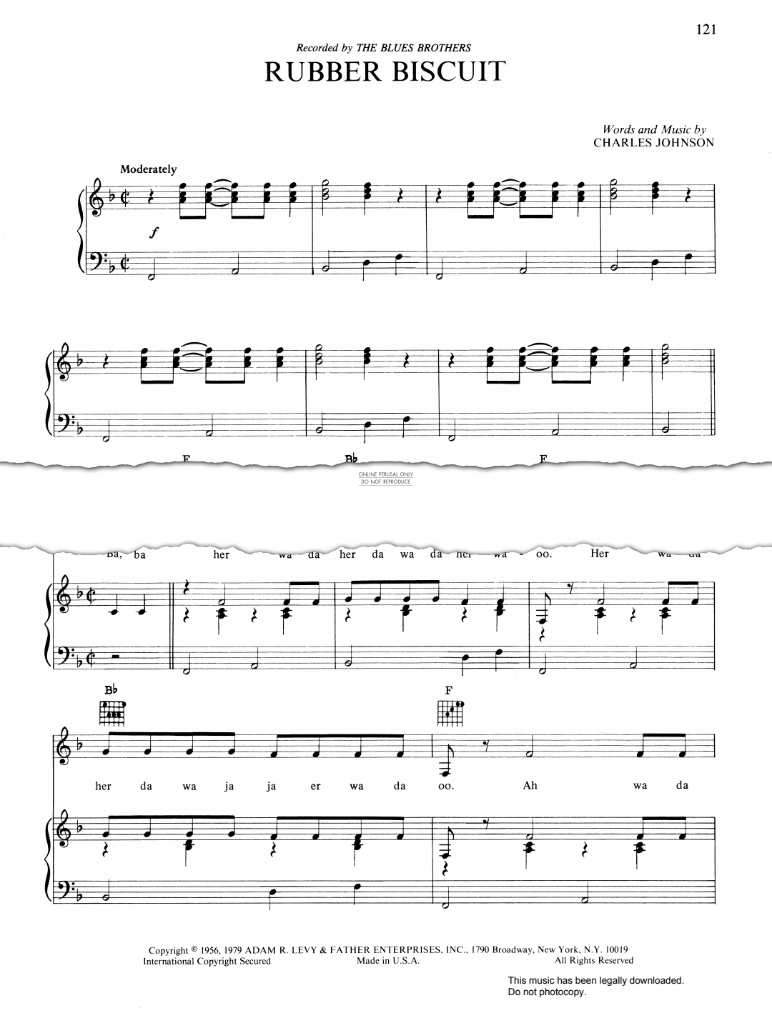 Rubber Biscuit (The Blues Brothers) | Sheet Music: Guitar, Piano, Voice ...