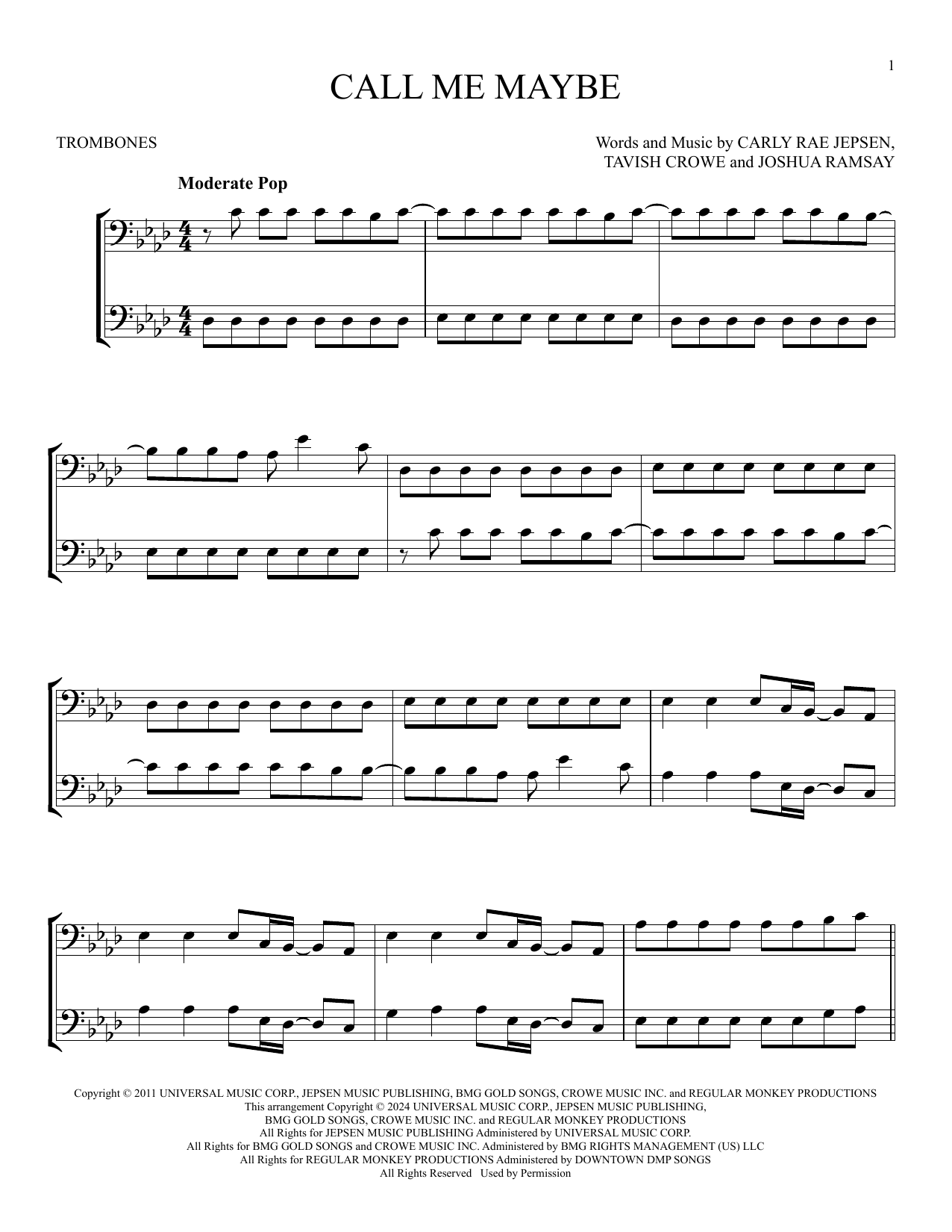 Call Me Maybe - Online Noten von Carly Rae Jepsen - smd-1715246 ...