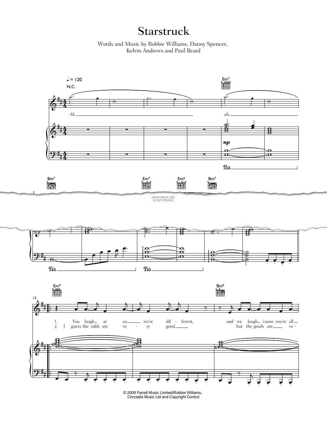 Starstruck - sheet music by Robbie Williams - fbd-3796 | notendownload