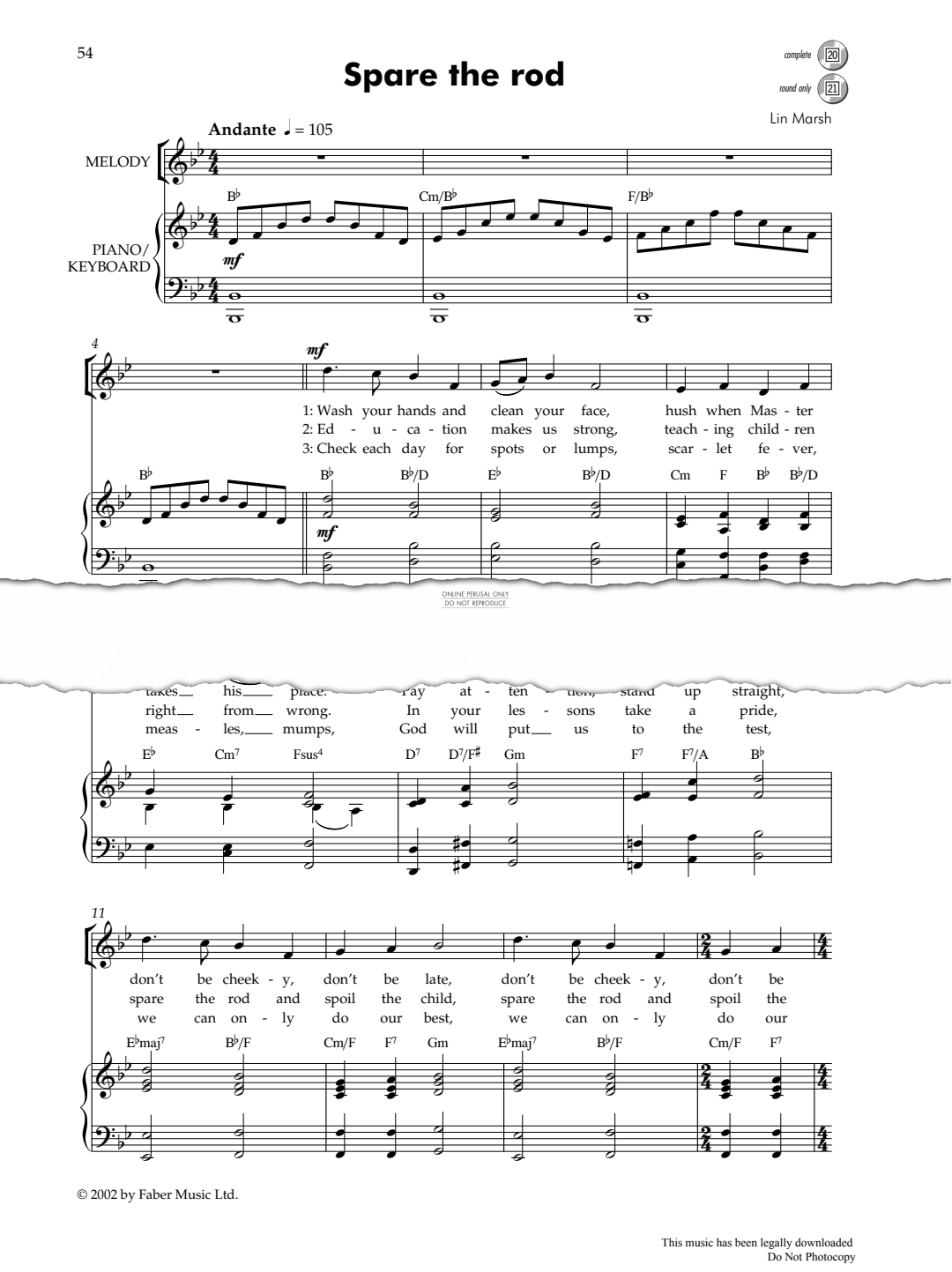 Spare The Rod (from Junior Songscape) - sheet music by Lin Marsh - fbd ...