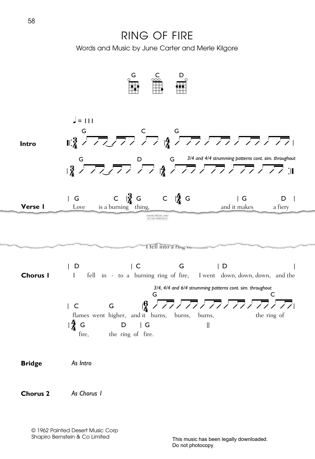 Ring Of Fire - Noten von Johnny Cash - fbd-39579 | notendownload