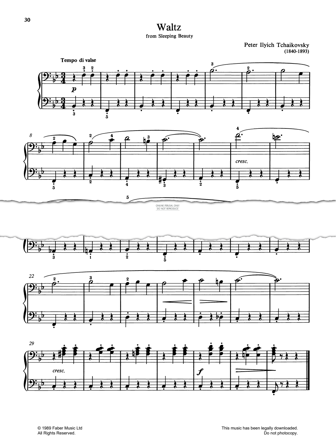 Waltz (from 'Sleeping Beauty') - sheet music by Pyotr Ilyich ...