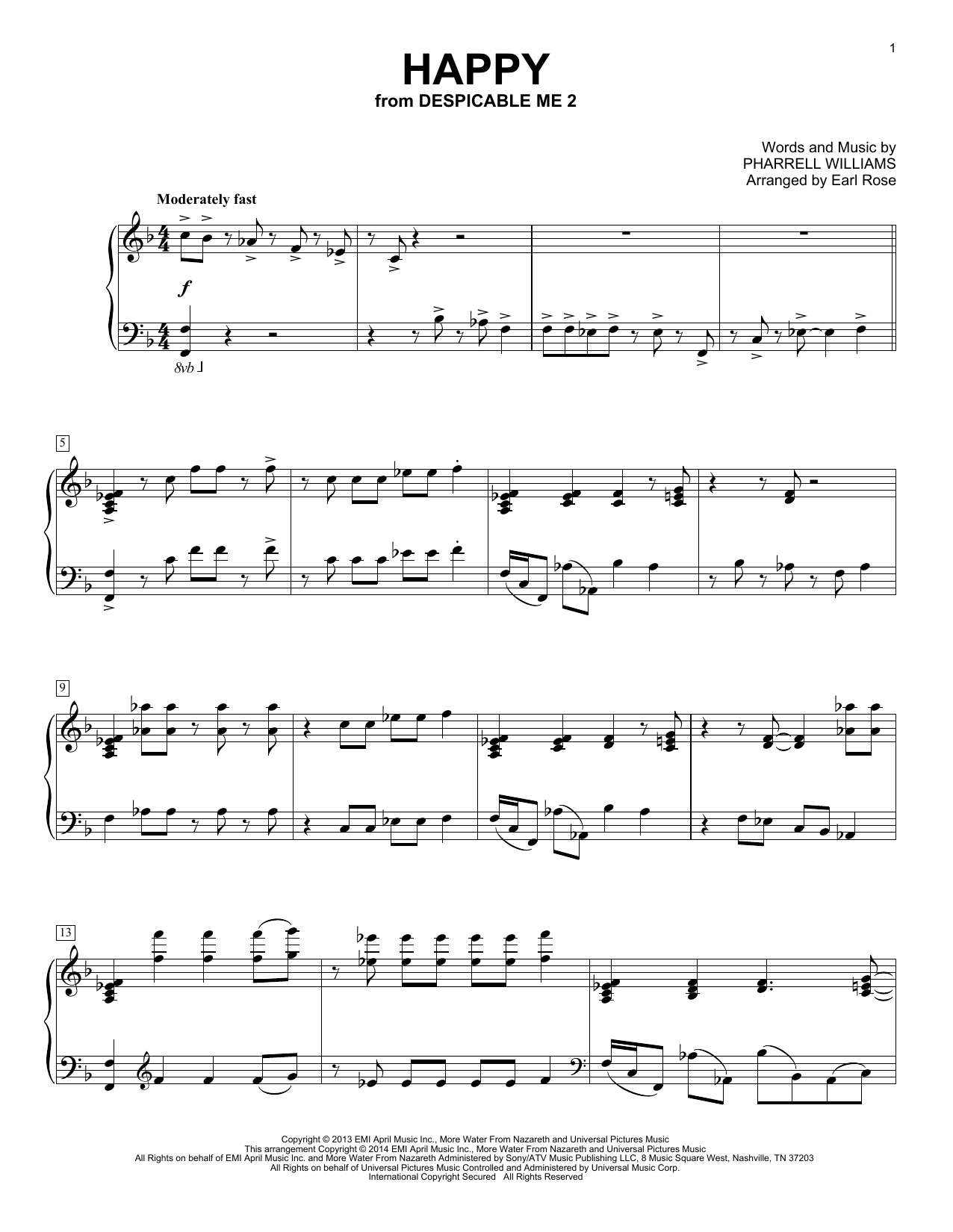 Happy - sheet music by Pharrell - smd-156810 | notendownload