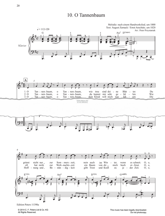Cool Christmas: O Tannenbaum (German Traditional) | Sheet Music: Piano ...