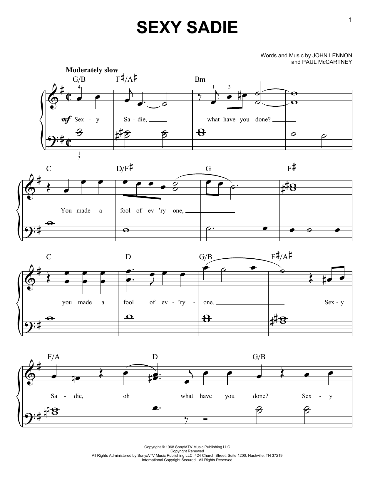 Sexy Sadie - Online Noten von The Beatles - smd-184531 | notendownload