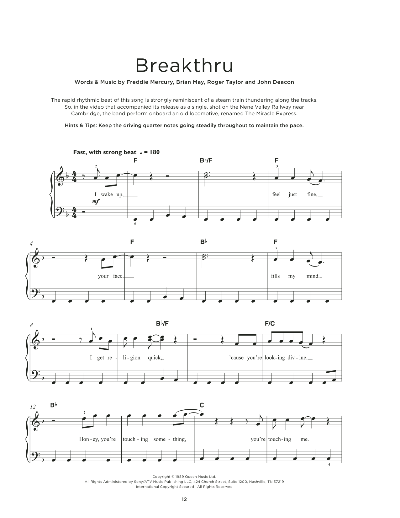 Breakthru - sheet music by Queen - smd-1533074 | notendownload