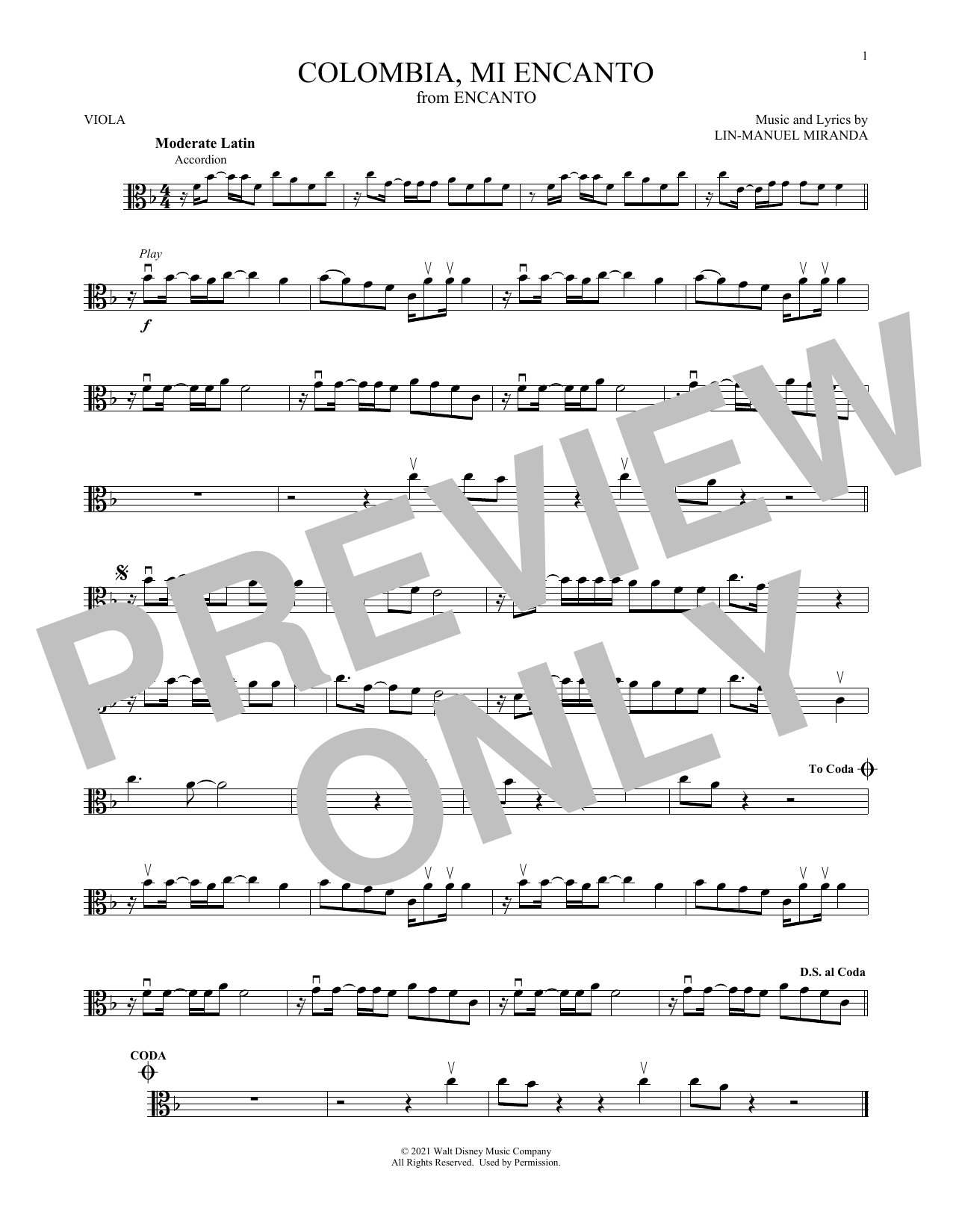 Colombia, Mi Encanto (from Encanto) - sheet music by - smd-765813 ...