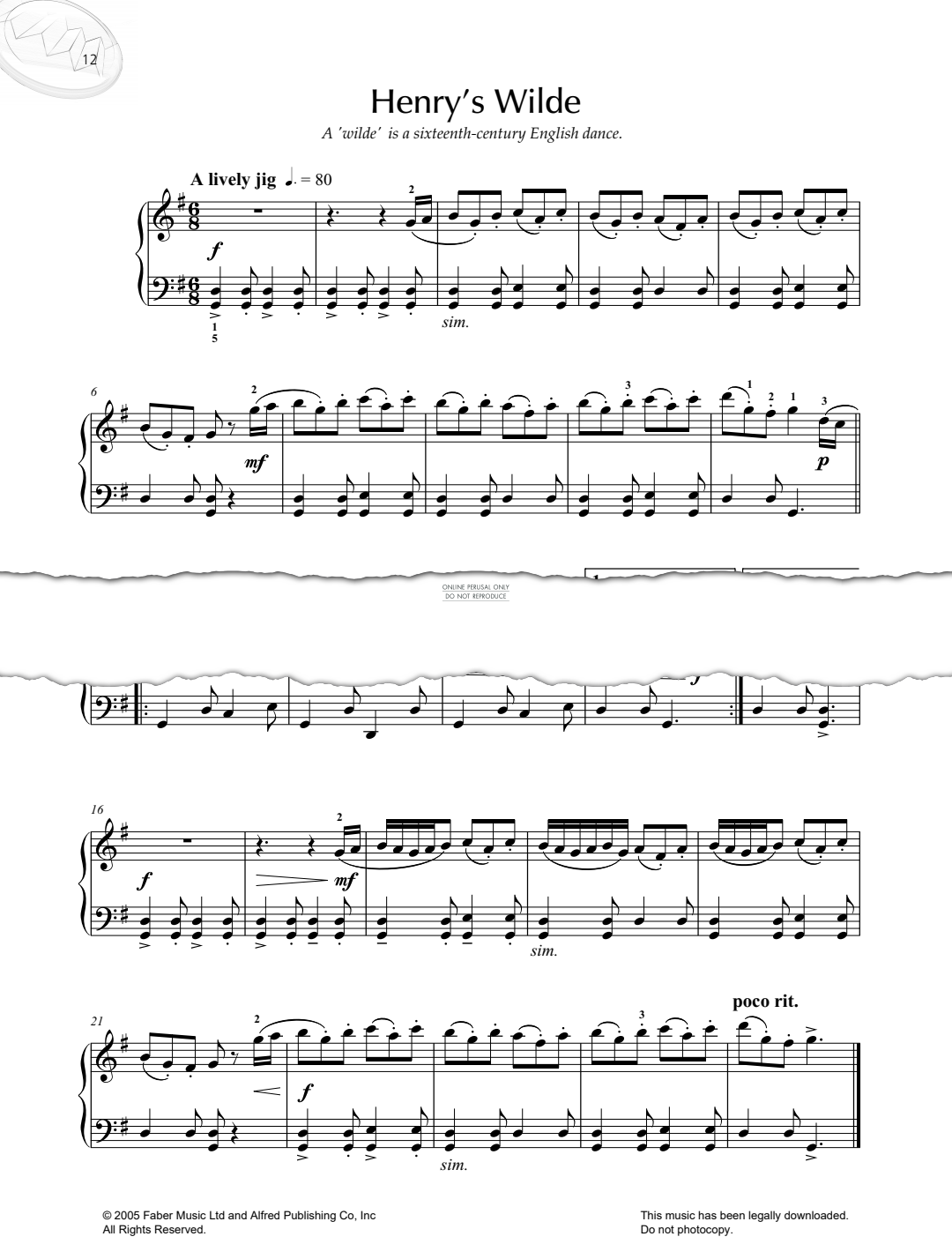 Henry's Wilde - sheet music by Louise Chamberlain - fbd-45621 ...