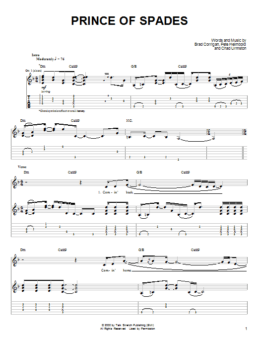 Prince Of Spades - sheet music by Dispatch - smd-25736 | notendownload