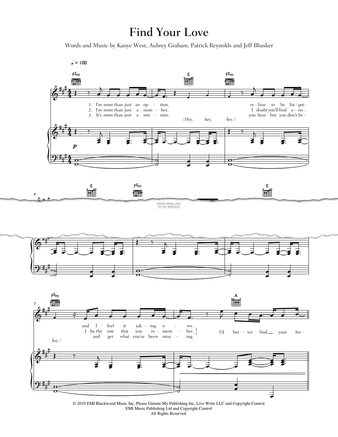 Find Your Love - sheet music by Drake - fbd-7043 | notendownload