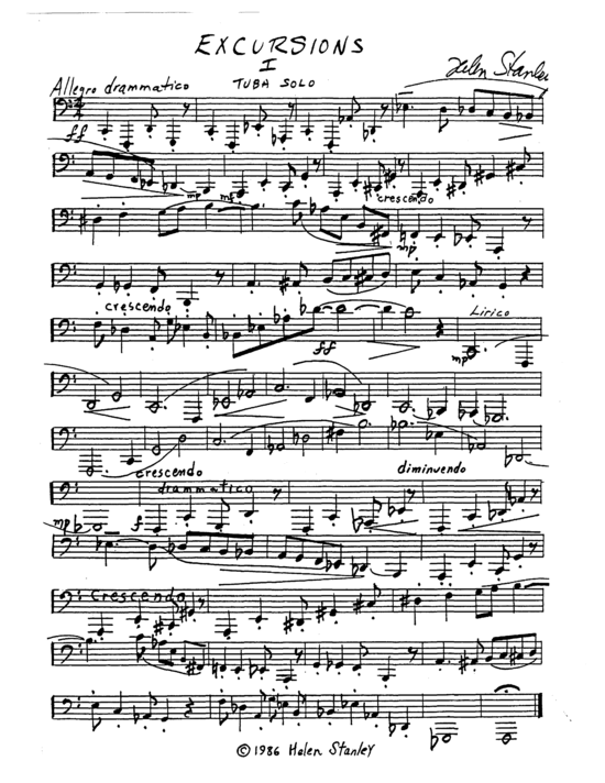 Excursions (Helen Stanley) | Sheet Music: Tuba Solo | PDF Download