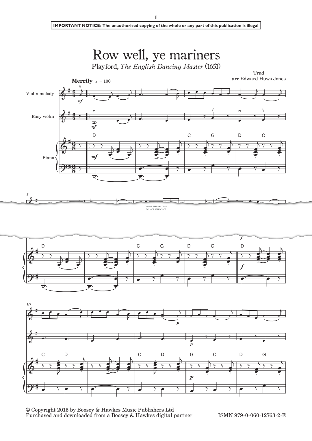 Row well, ye mariners - sheet music by Traditional - fbd-26542 ...