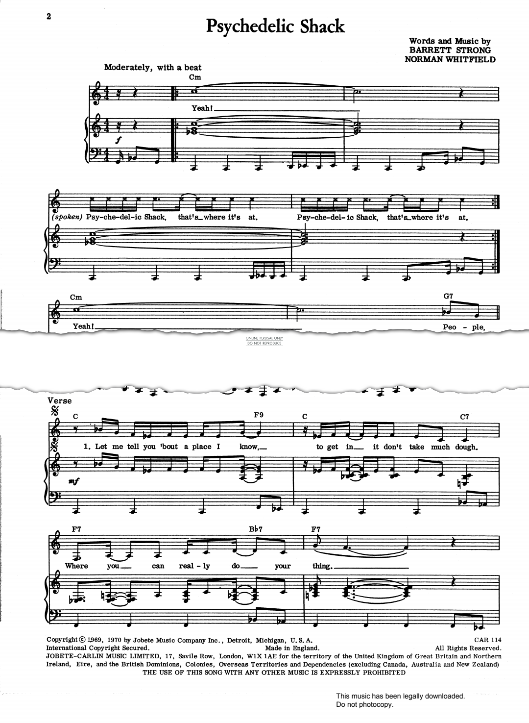 Psychedelic Shack - Noten von The Temptations - fbd-28337 | notendownload