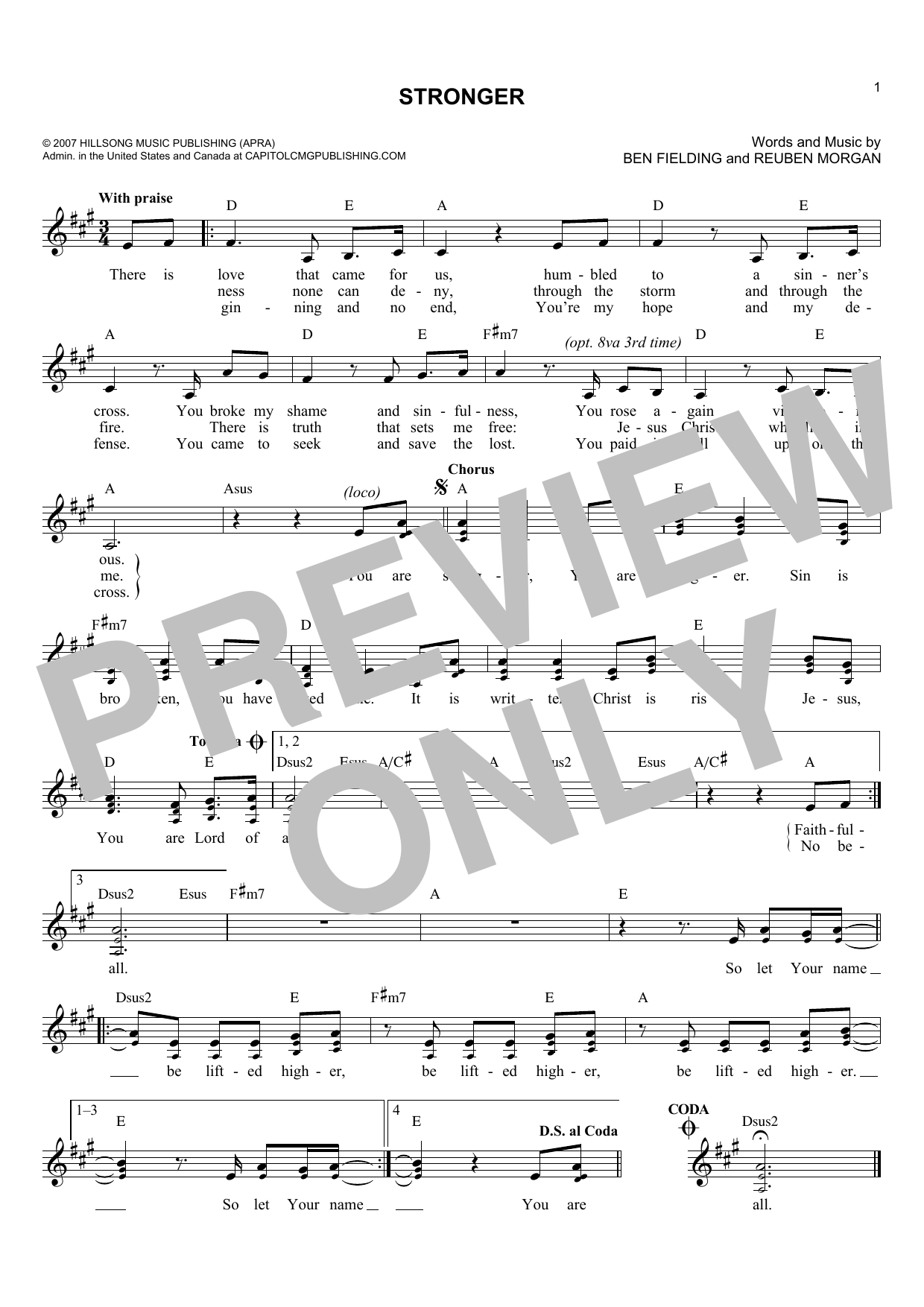 Stronger - sheet music by Hillsong Worship - smd-178865 | notendownload