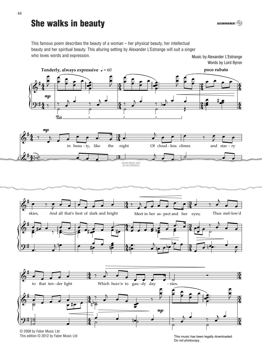 She Walks In Beauty - Noten von Alexander L'Estrange - fbd-45607 ...